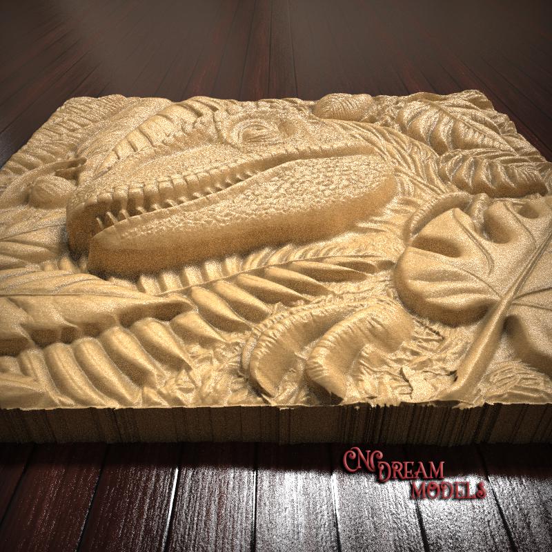 Raptor in Jungle 3D Relief STL File for CNC Router Carving or 3D Resin ...