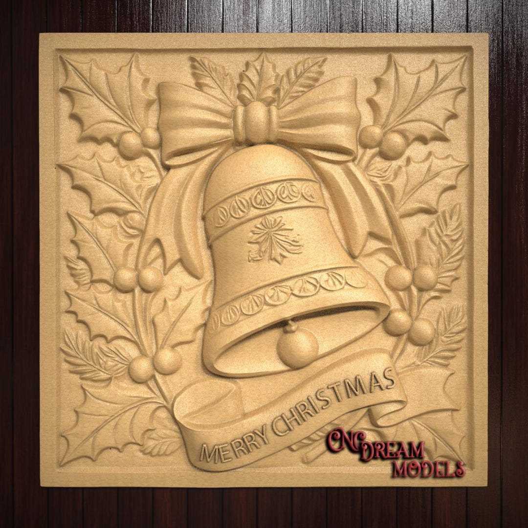 Merry Christmas Holiday Bell | CNC Router Carving File | STL File for ...