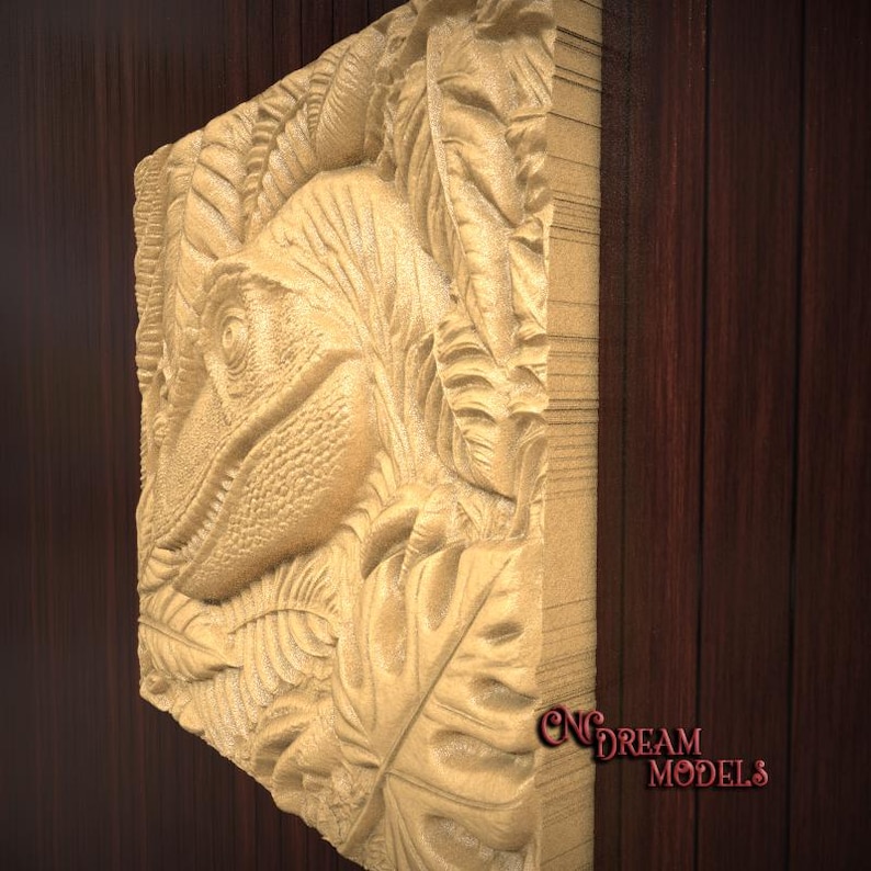 Raptor in Jungle 3D Relief STL File for CNC Router Carving or 3D Resin ...