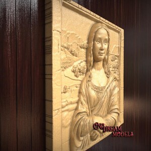 Mona Lisa 3D Relief STL File for CNC Router Carving or 3D Resin ...