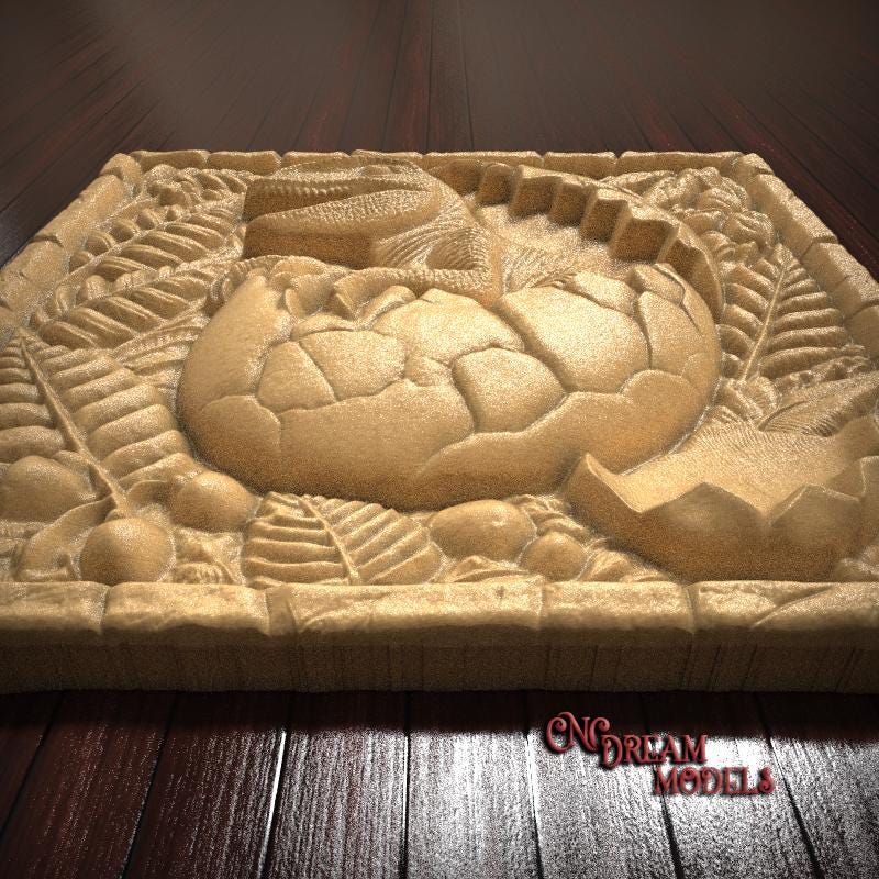 Baby Raptor Hatching 3D Relief STL File for CNC Router Carving or 3D ...