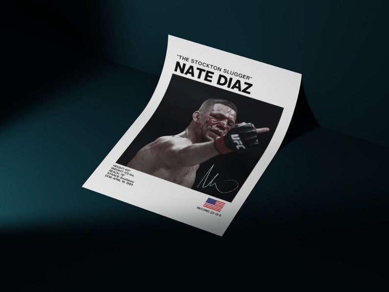 Nate Diaz Poster, UFC Poster, Poster Ideas, Fighter Poster, Athlete ...
