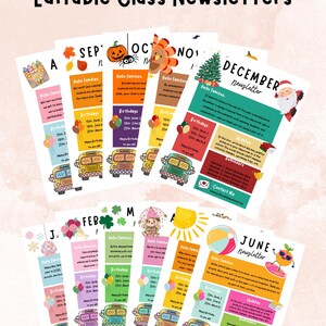Monthly Editable Classroom Newsletter Template | Monthly Parent ...
