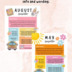 Monthly Editable Classroom Newsletter Template | Monthly Parent ...