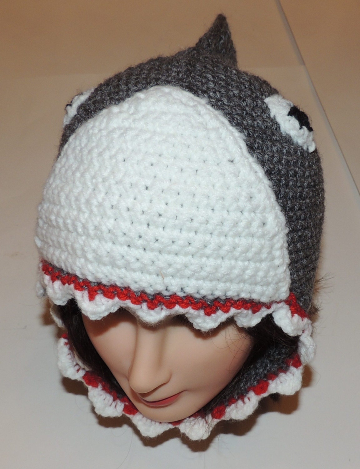 PDF Crochet Pattern for Shark Hat Child Size - Etsy