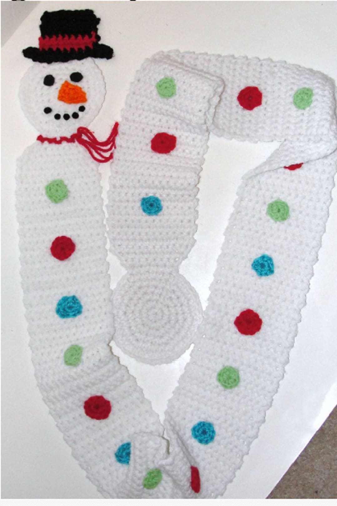 Crochet Pattern for Long Snowman Scarf - Etsy