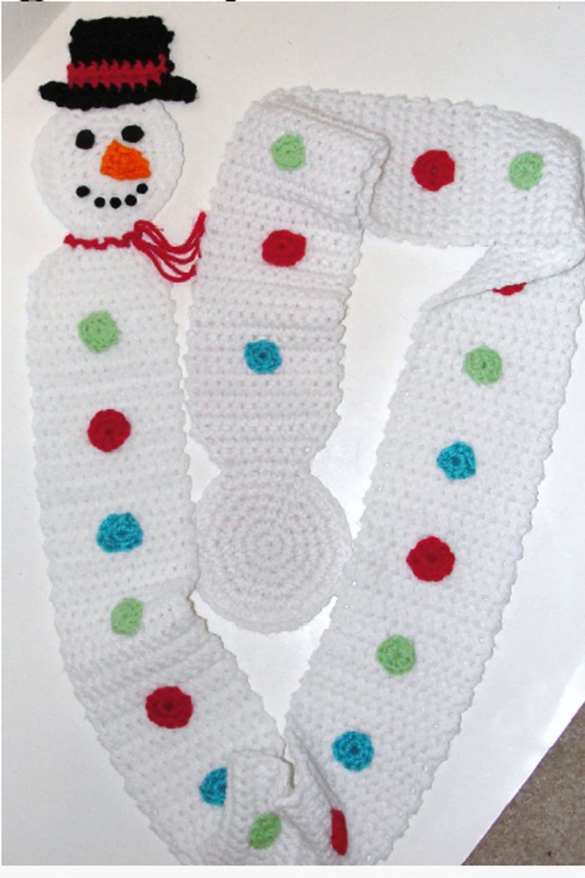 Crochet Pattern for Long Snowman Scarf - Etsy