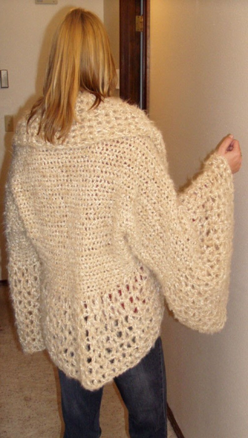 Crochet Pattern for Large Flare Sleeve Collar Shrug Pdf - Etsy