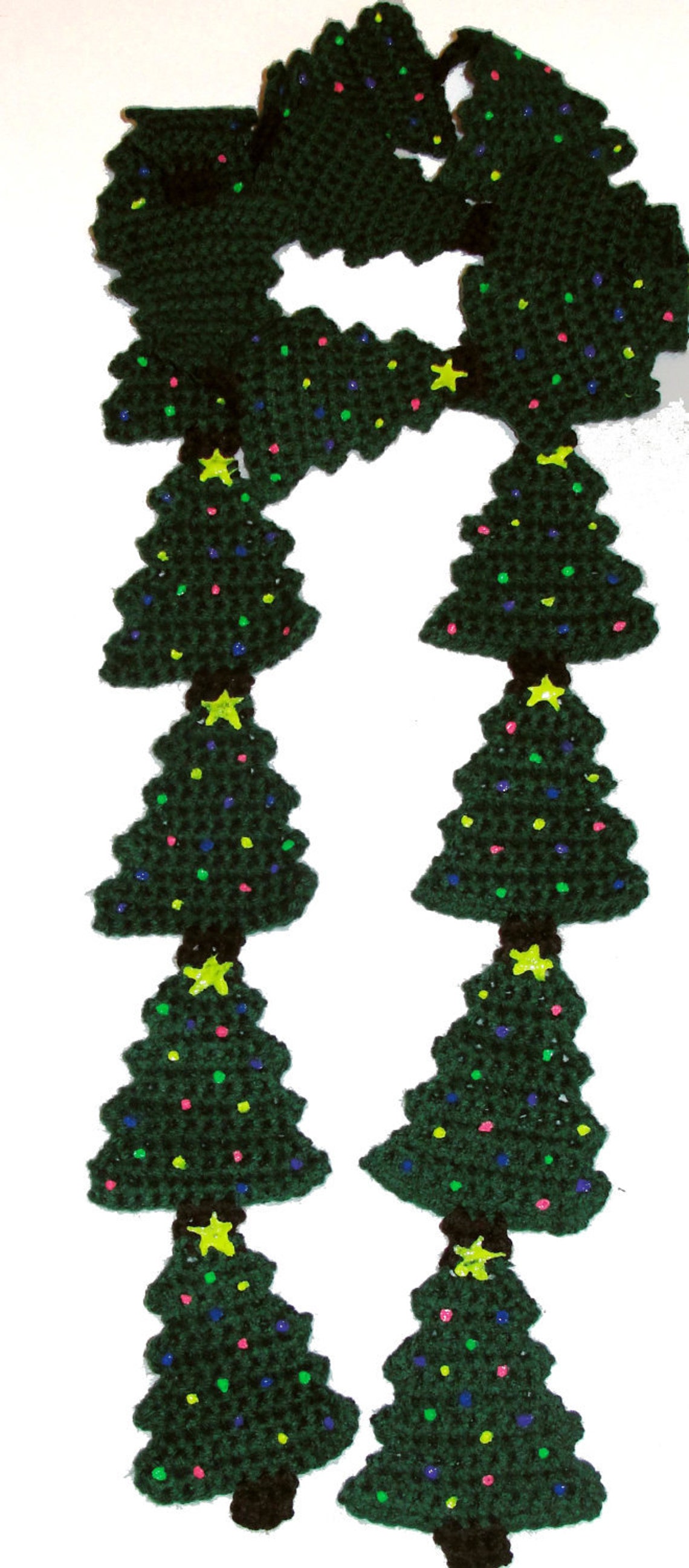 Crochet Christmas Tree Scarf Pdf Pattern - Etsy