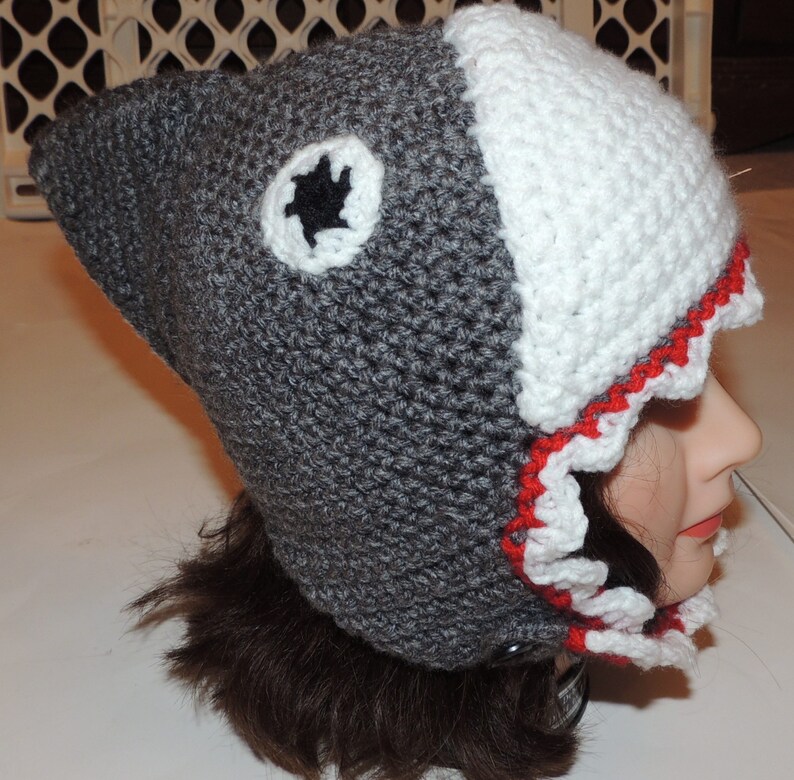 PDF Crochet Pattern for Shark Hat Child Size - Etsy