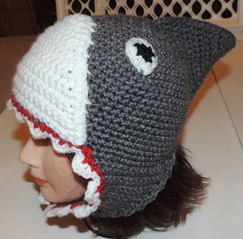 PDF Crochet Pattern for Shark Hat Child Size - Etsy