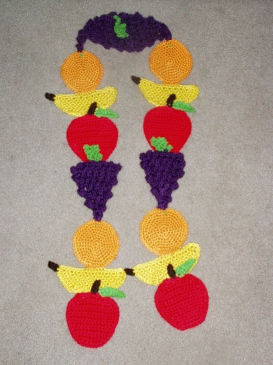 DIY Food Art Crochet Pattern 4 Fruit Salad Scarf Apples - Etsy