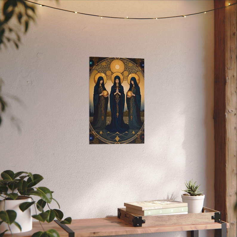 Norse Mythology Art Nouveau Poster: the Norns, Nordic Goddesses - Etsy