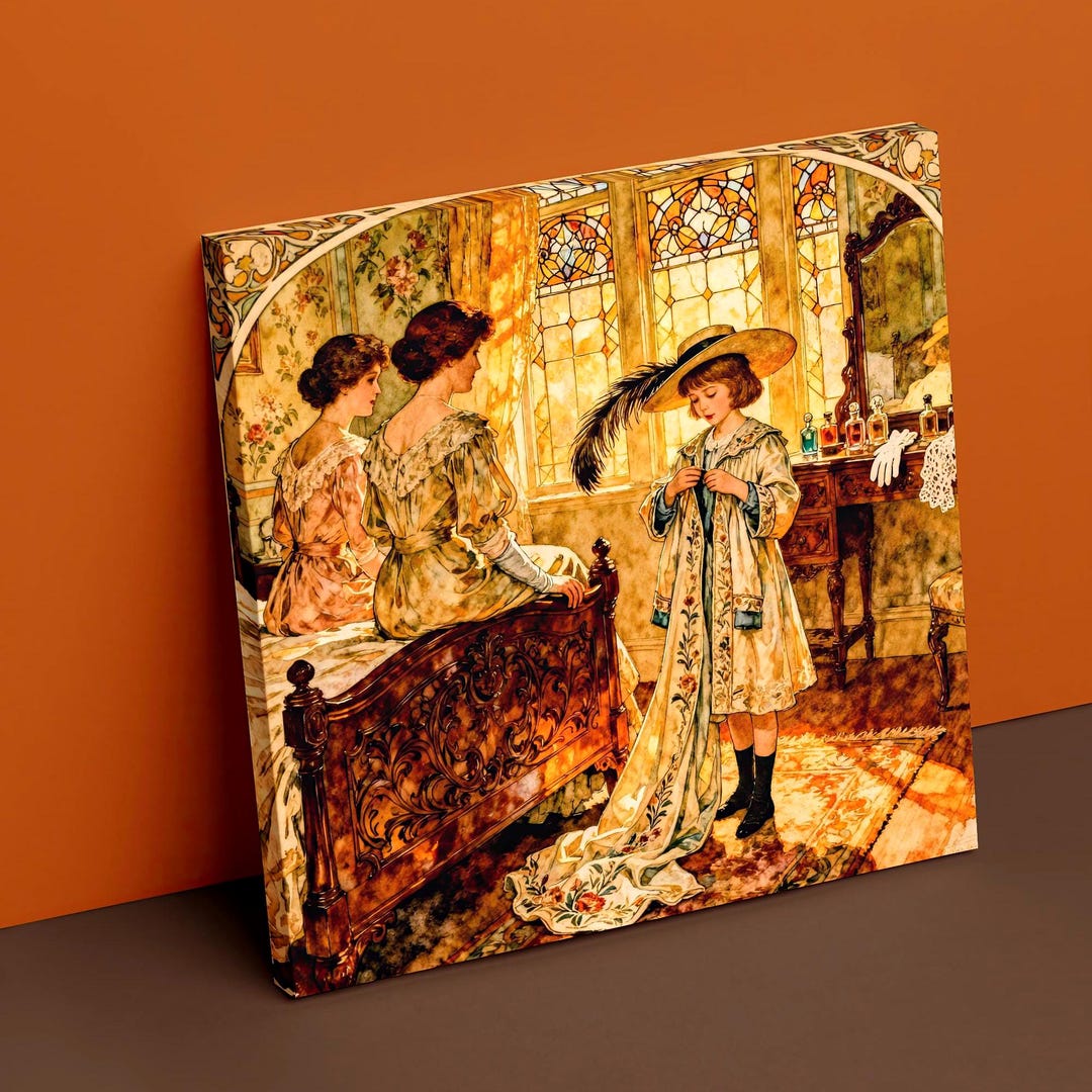 Edwardian Sisters Canvas Art Print: Vintage Bedroom Dress-up - Etsy
