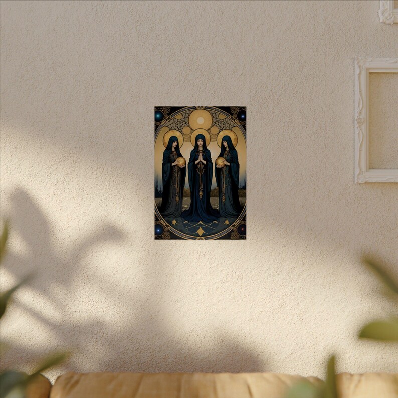 Norse Mythology Art Nouveau Poster: the Norns, Nordic Goddesses - Etsy
