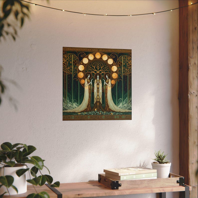 Norse Fates Print: Art Nouveau Yggdrasil Tree of Life Poster - Etsy