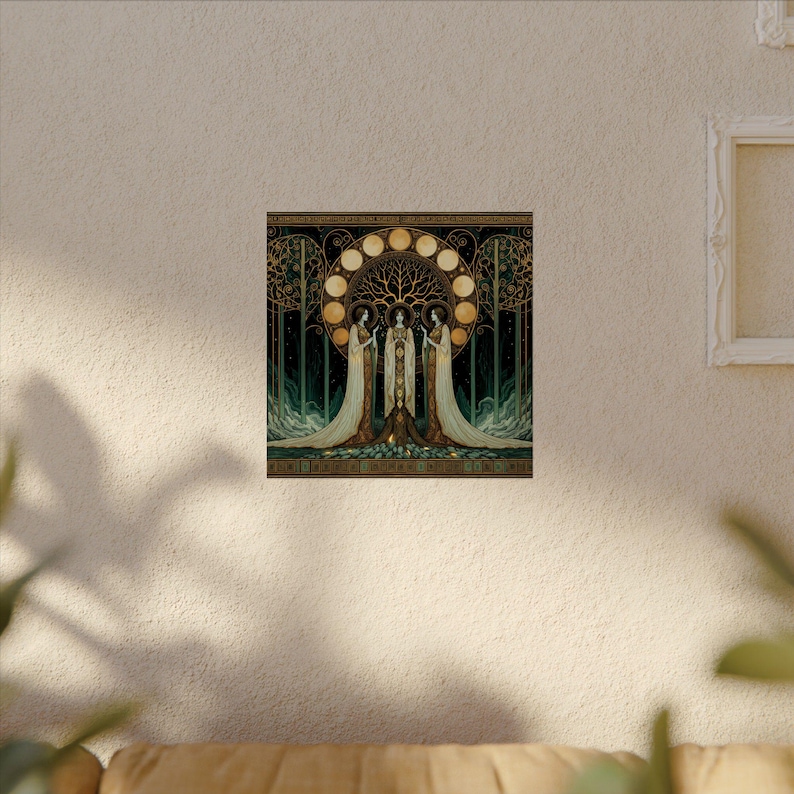 Norse Fates Print: Art Nouveau Yggdrasil Tree of Life Poster - Etsy