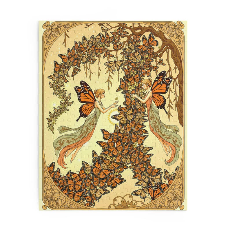 Monarch Butterfly Fairies Puzzle | 500 Piece Vintage Art Jigsaw - Etsy