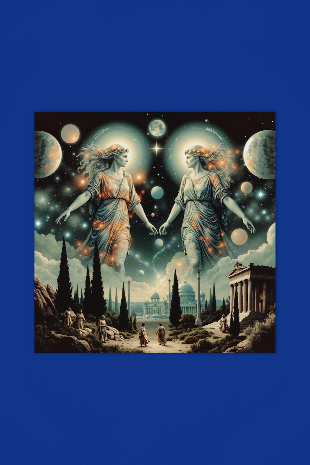 Gemini Zodiac Goddesses Poster: Art Nouveau Greek Mythology Wall Art - Etsy