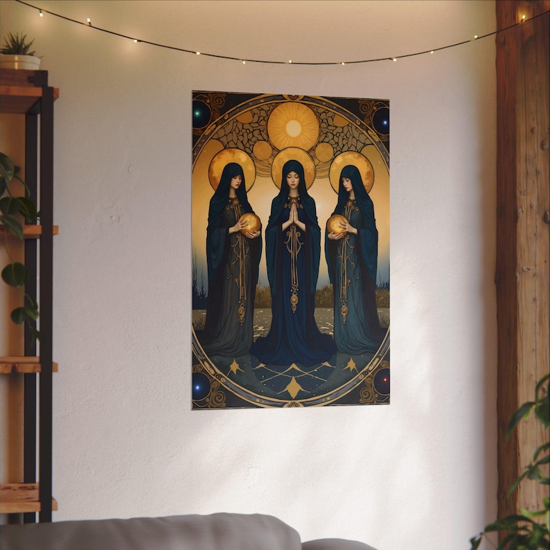 Norse Mythology Art Nouveau Poster: the Norns, Nordic Goddesses - Etsy