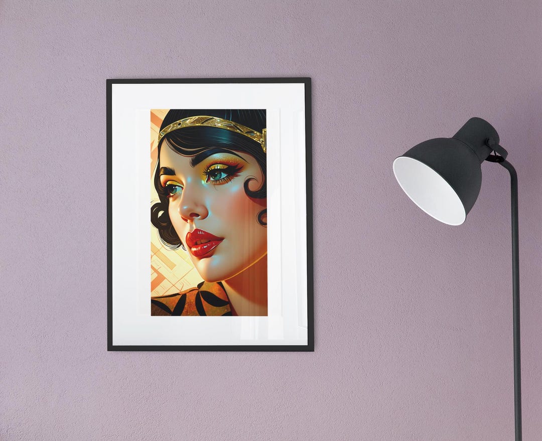 20s Glamour Poster, Roaring 20s Art, Retro Wall Art, Stylish Art Deco ...