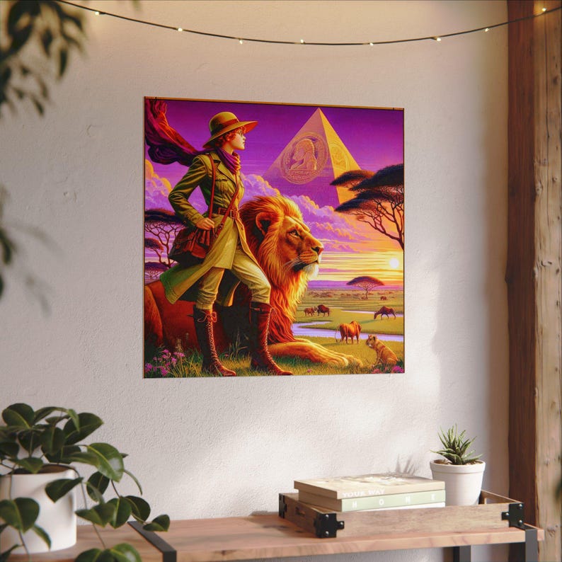 Leo Zodiac Art Print: 1920s Explorer, Egyptian Sunset - Etsy