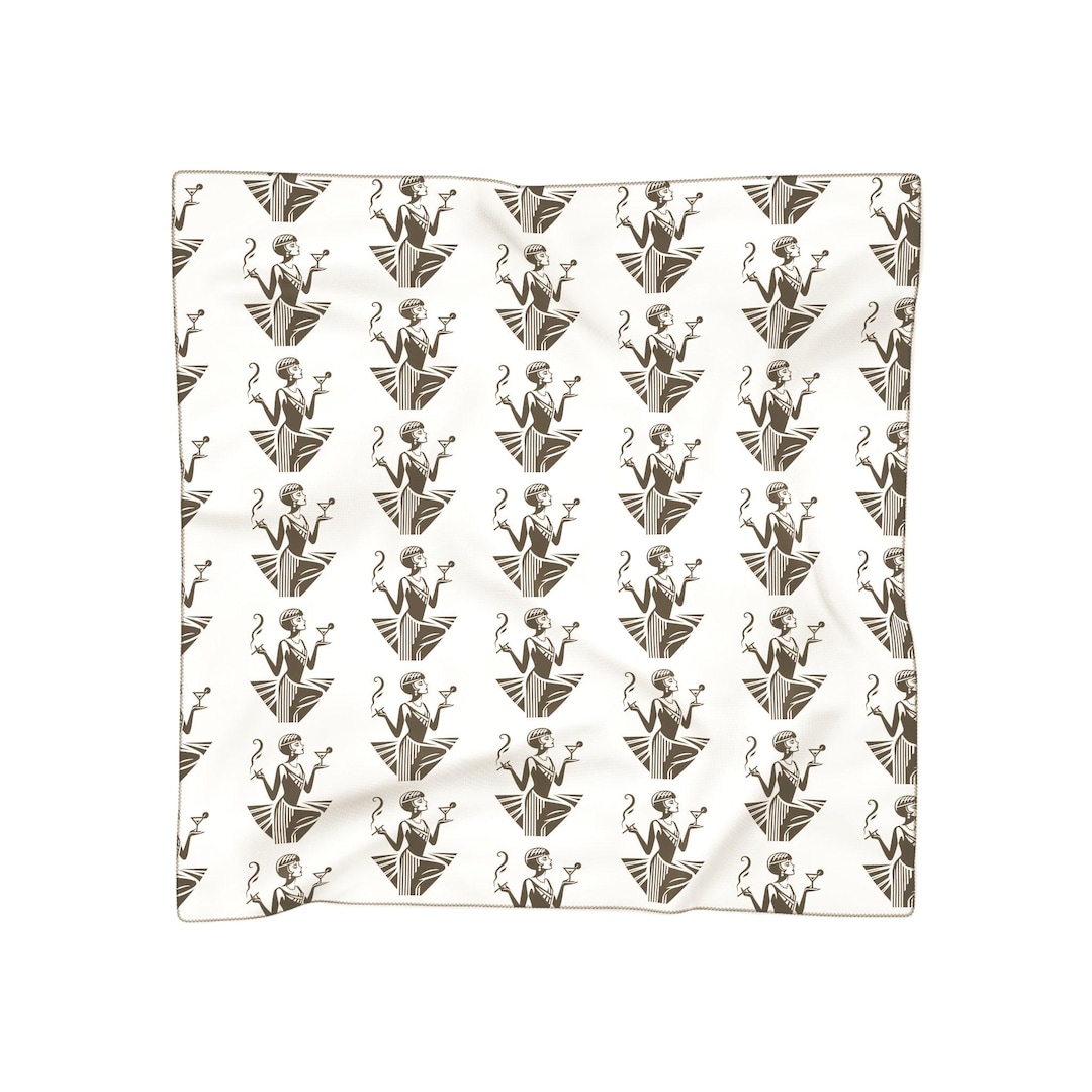 Flapper Logo Scarf: 1920s Style Poly Chiffon Square Scarf Inspired by ...
