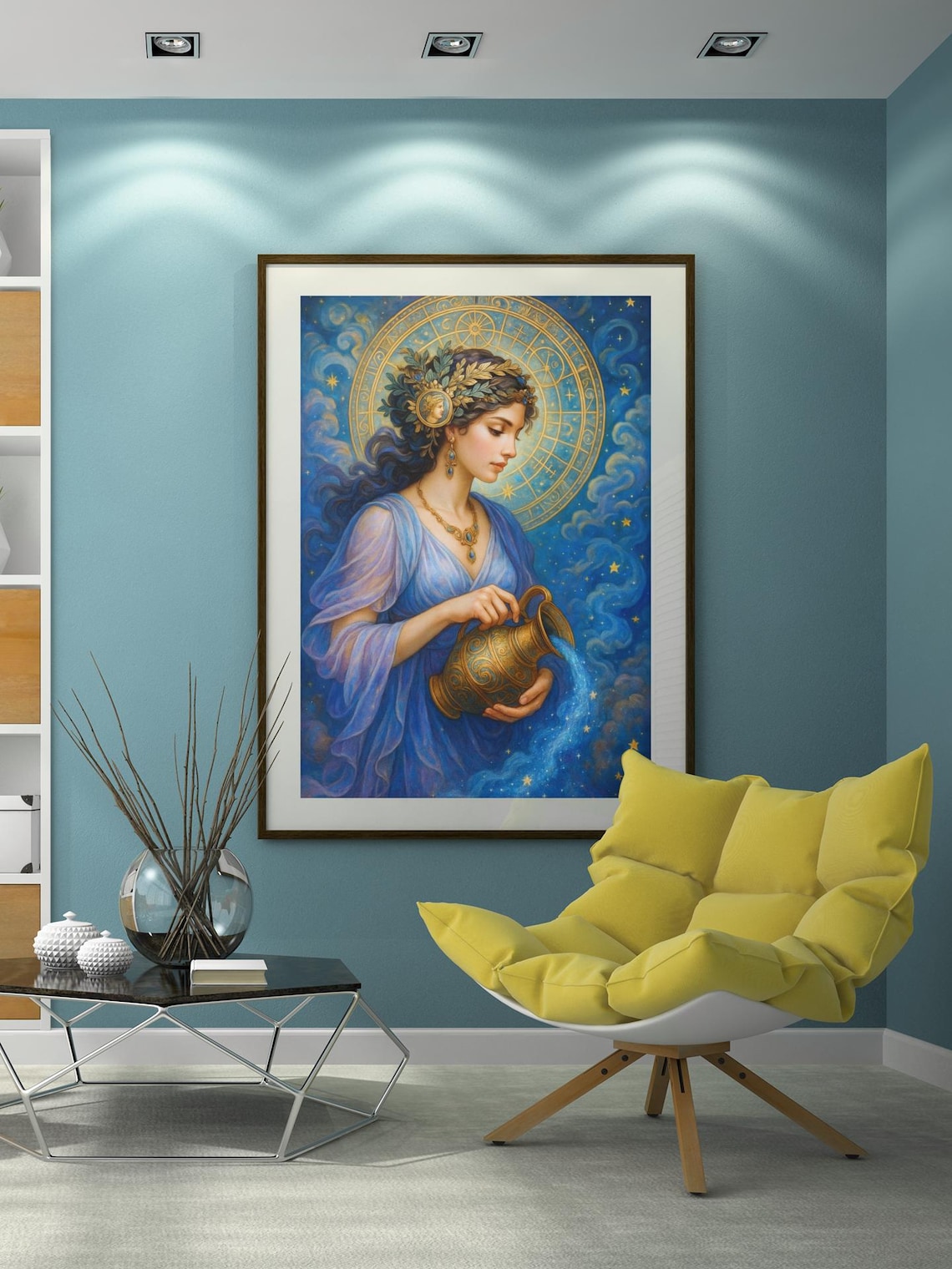 Aquarius Art Print: Greek Goddess, Zodiac Astrology Poster - Etsy