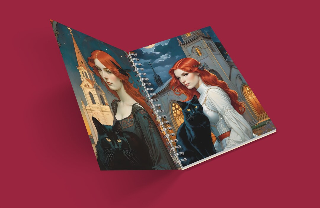 Witch Spiral Notebook: Gothic Art Nouveau Journal - Etsy