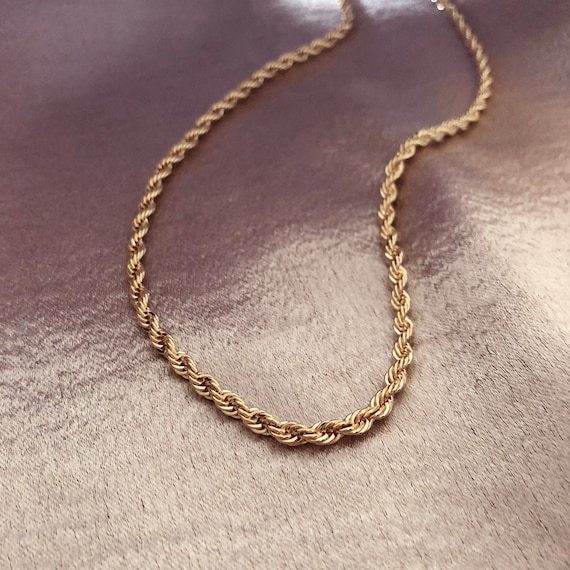 Collier Chaîne Corde Dorée | Etsy