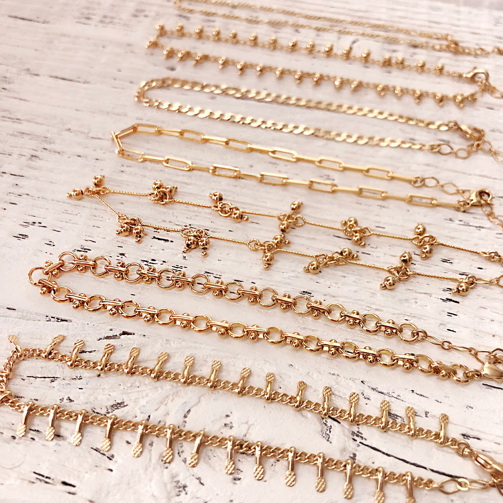 Gold Boho Chain Anklet, Dainty Gold Summer Ankle Bracelet, Delicate ...