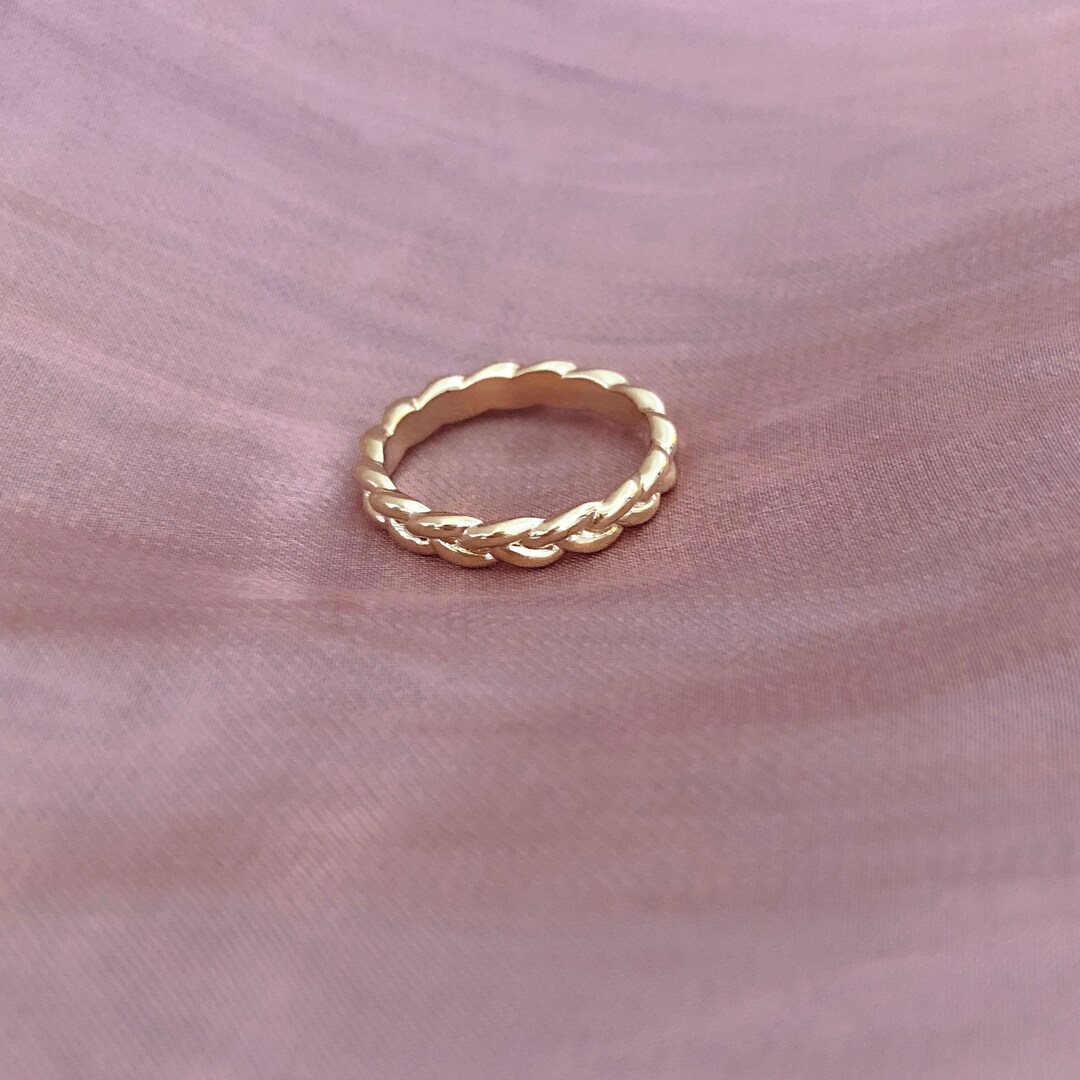 Gold Braided Ring, Boho Dainty Braid Minimalist Gift for Her, Bohemian ...