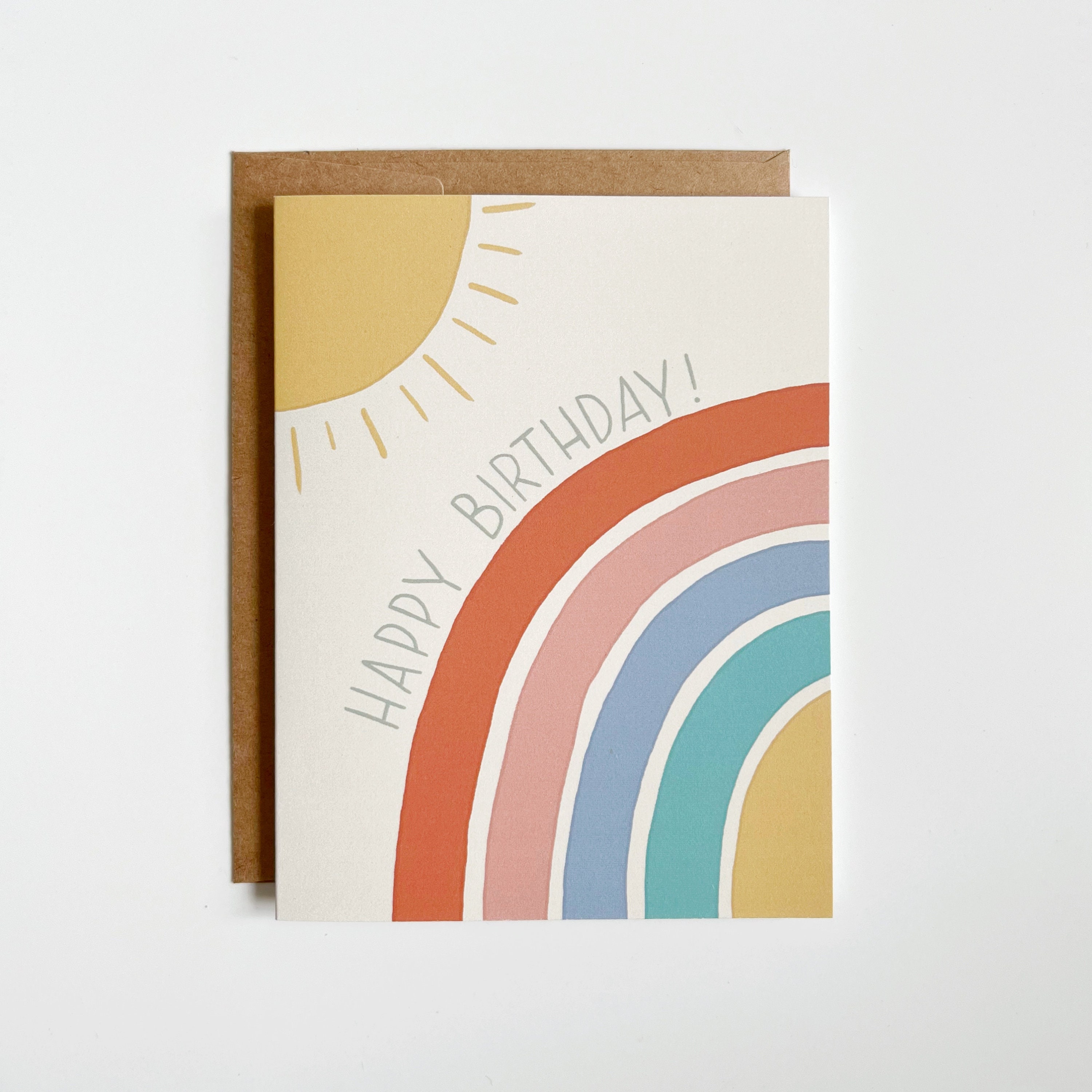 Rainbow Birthday Card, Boho Gift for Kids, Modern Greeting Card for ...