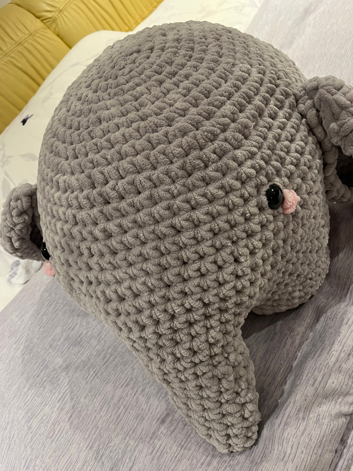 Crochet Jumbo Elephant ~ Handmade Soft Amigurumi ~ Soft Elephant Plushy ...