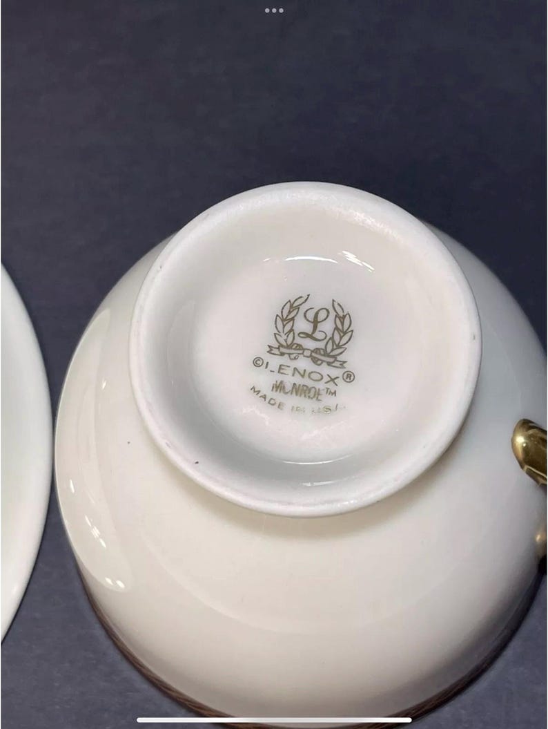 Lenox Monroe Tea Cups and Saucers Set - Gold Trim (set of 5) - Etsy