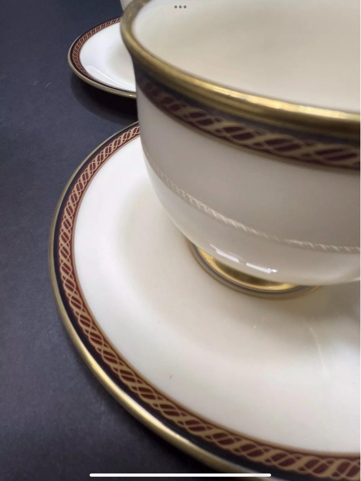 Lenox Monroe Tea Cups and Saucers Set - Gold Trim (set of 5) - Etsy