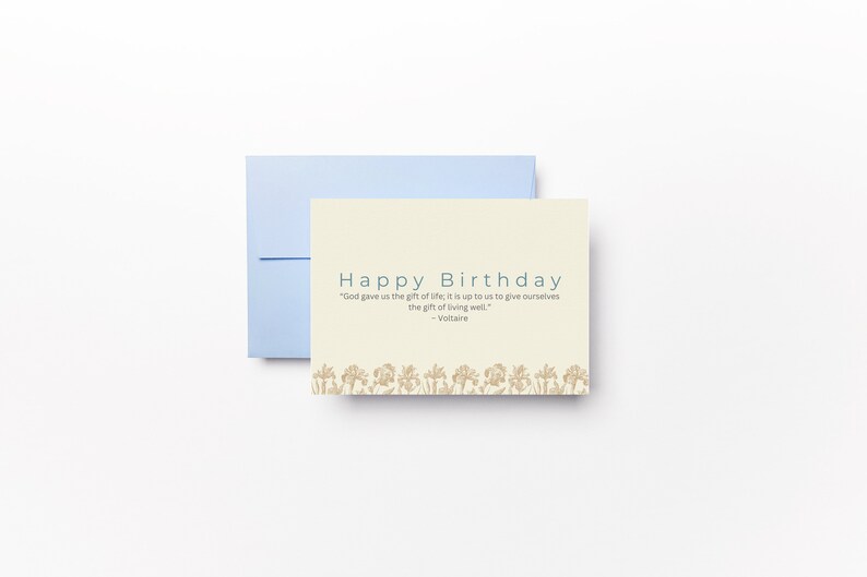 Birthday Celebration Note Card Simple Birthday Card With Quotes Inside ...