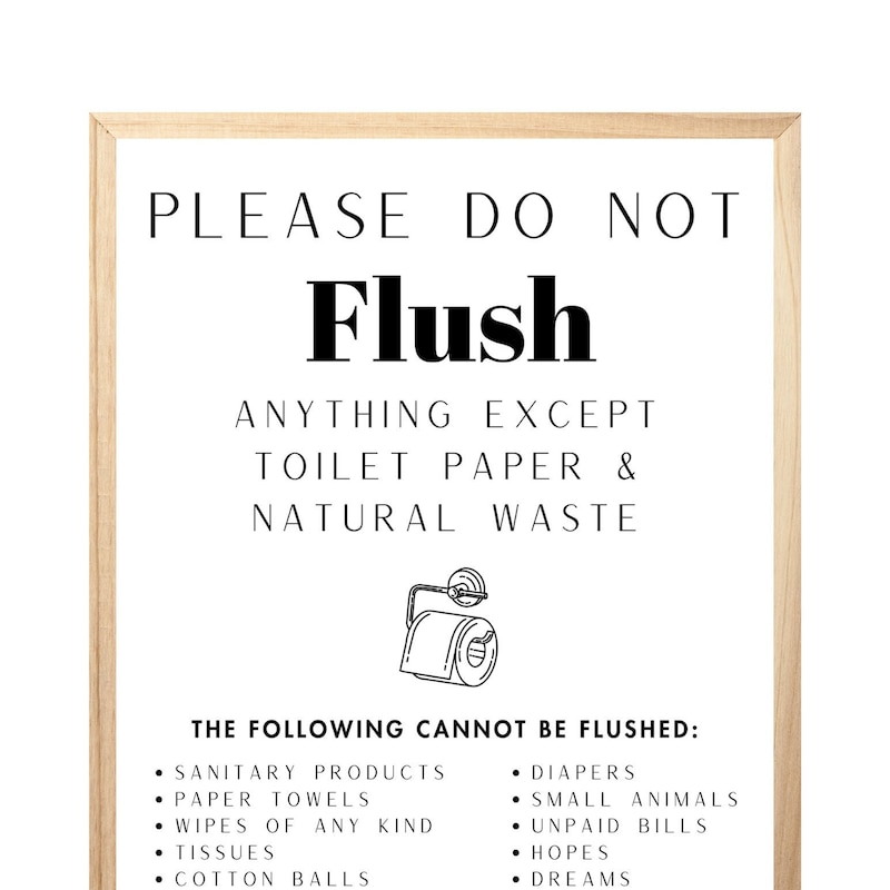 Please Flush the Toilet Sign - Etsy