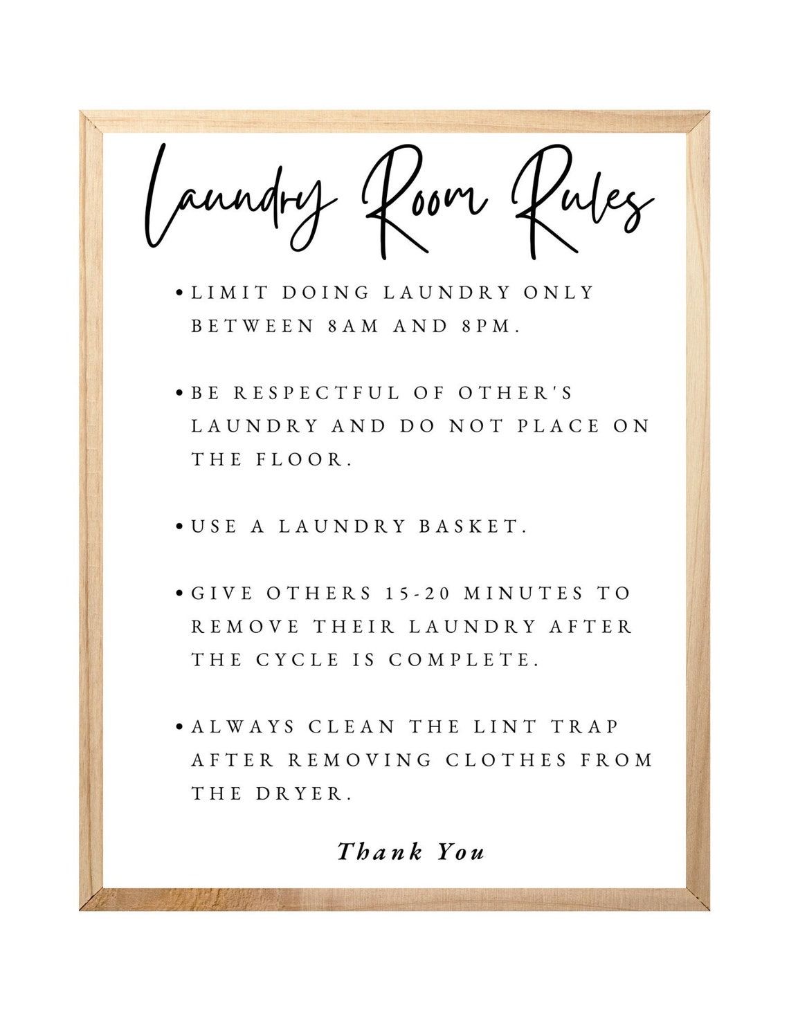 Laundry Room Rules Sign, Washing Machine Instructions, Printable Airbnb ...
