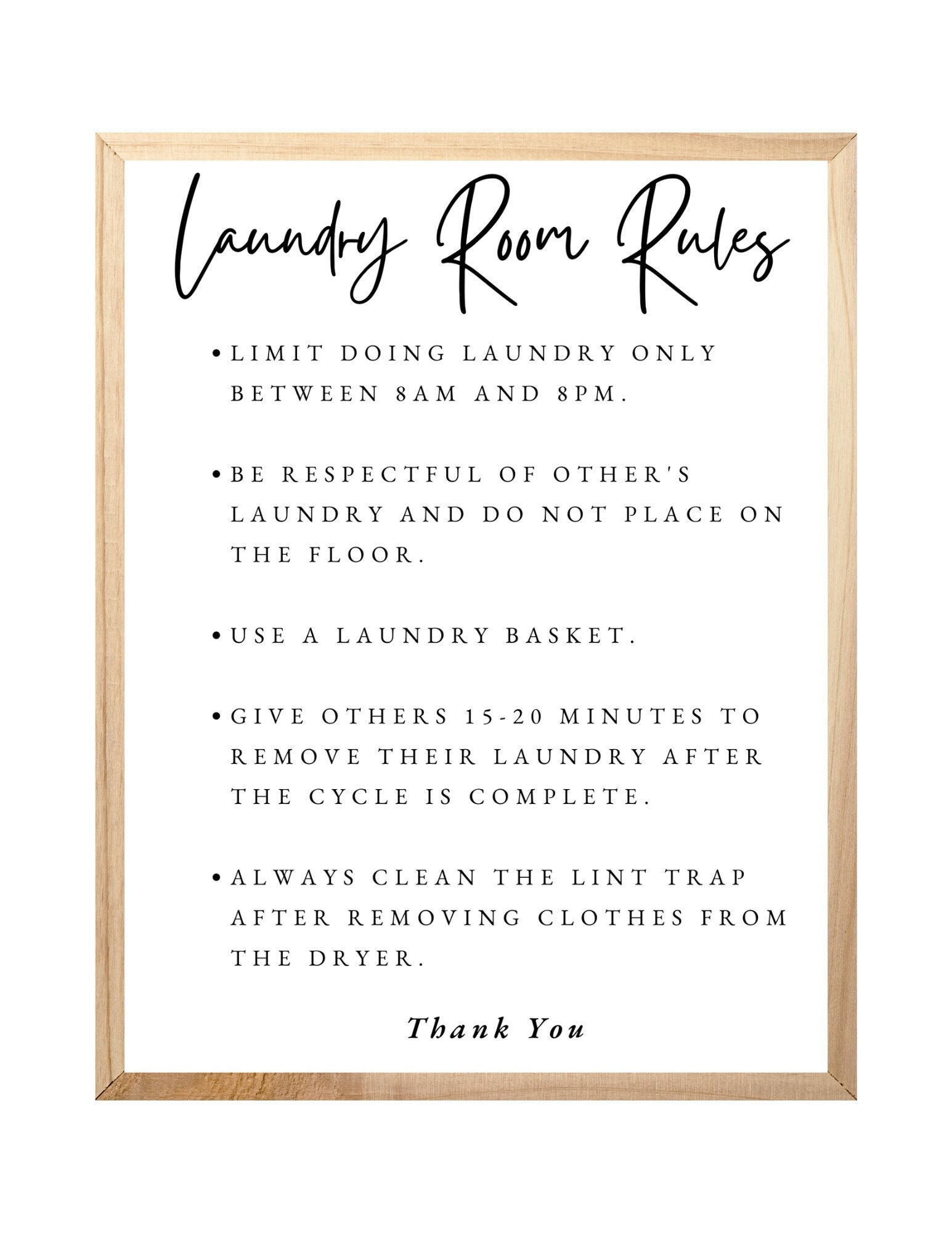 Laundry Room Rules Sign, Washing Machine Instructions, Printable Airbnb ...