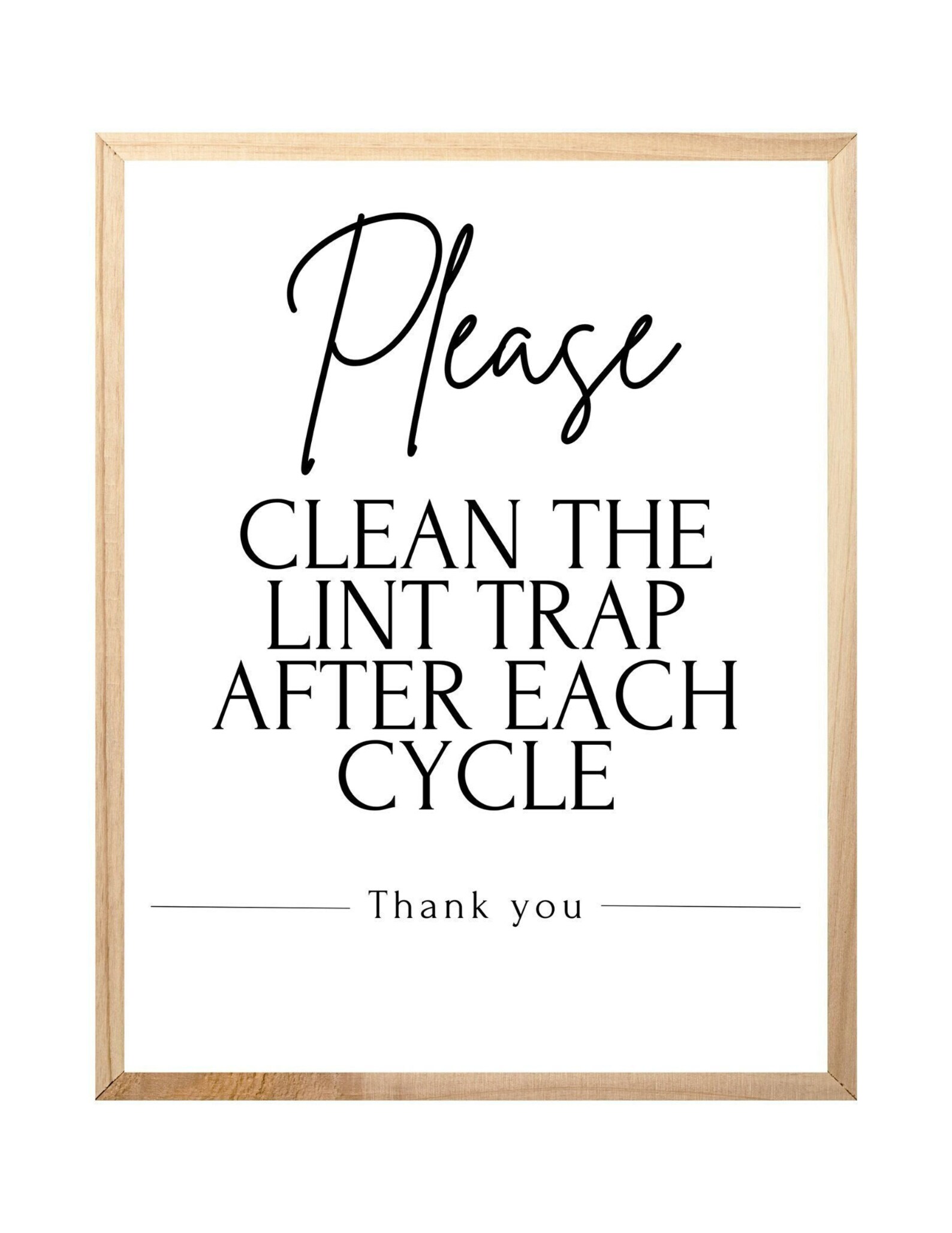 Airbnb Sign Please Clean the Lint Trap Laundry Room Printable Sign - Etsy