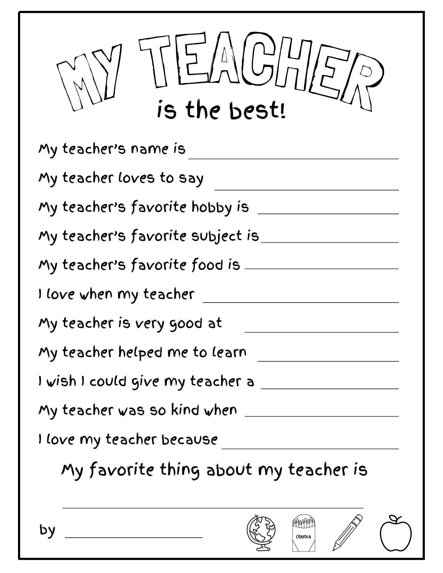Teacher Appreciation Gift, Printable Teacher Thank You, End of School ...