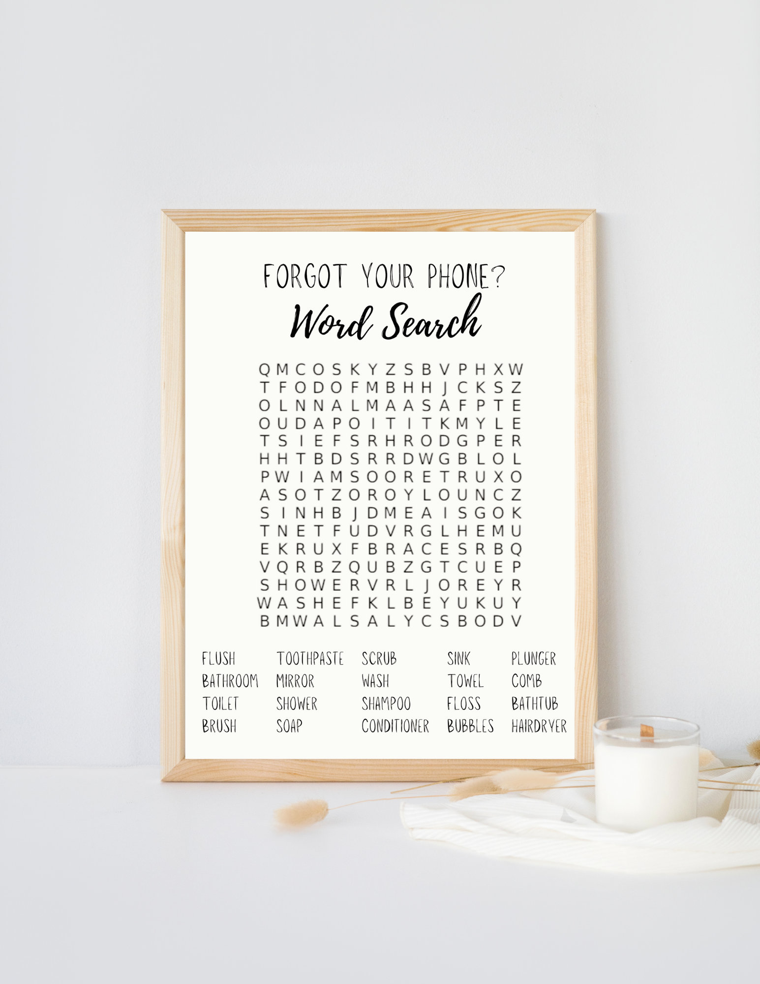Bathroom Sign | Forgot Your Phone? | Bathroom Word Search | Instant PDF ...