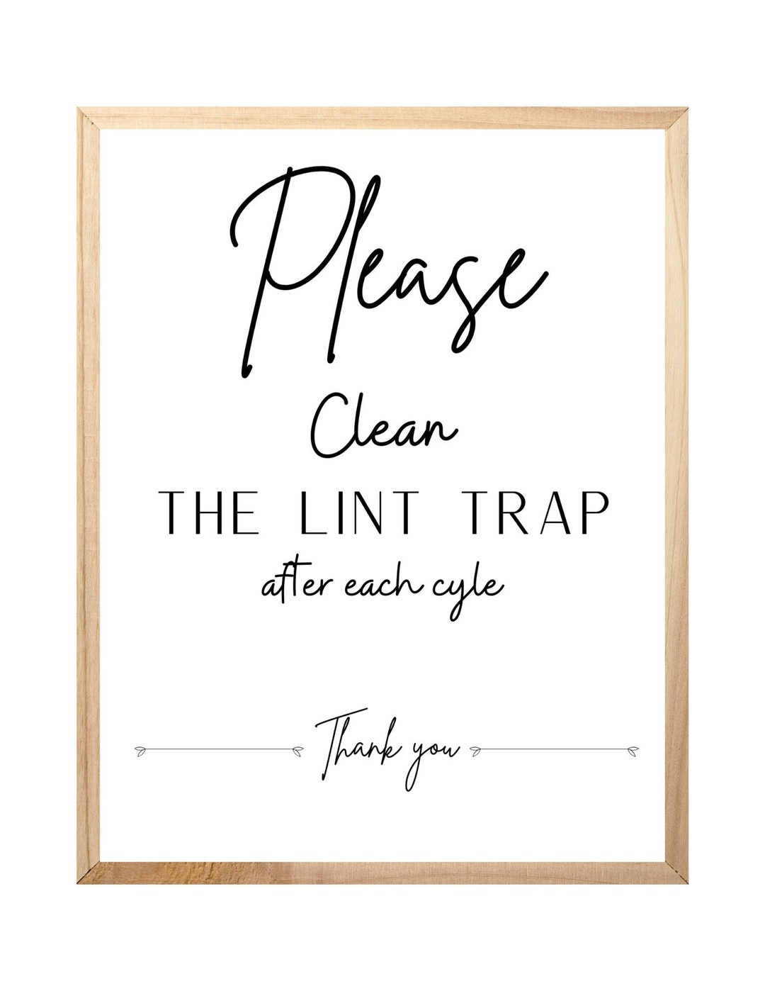 Airbnb Sign | Please Clean the Lint Trap | Laundry Room Printable Sign ...