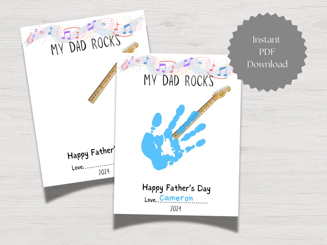 Father's Day Gift | Personalized | Hand Print | PDF Instant Download ...
