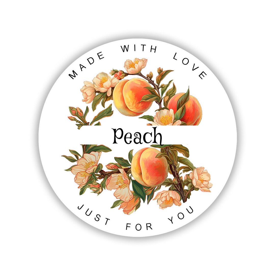 Label Peach. Set of 4, 5 or 9 Pieces. Stickers for Homemade Products ...
