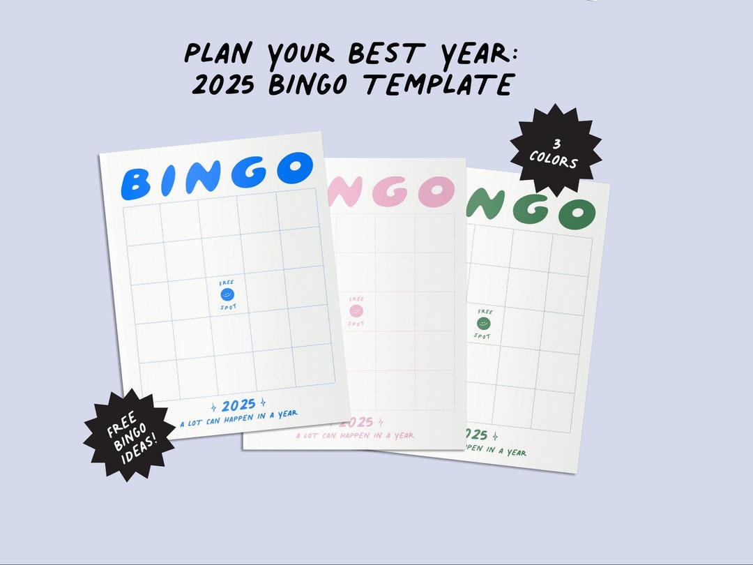 2025 Bingo Planner Template Printable A4 Printable & Digital Goal ...