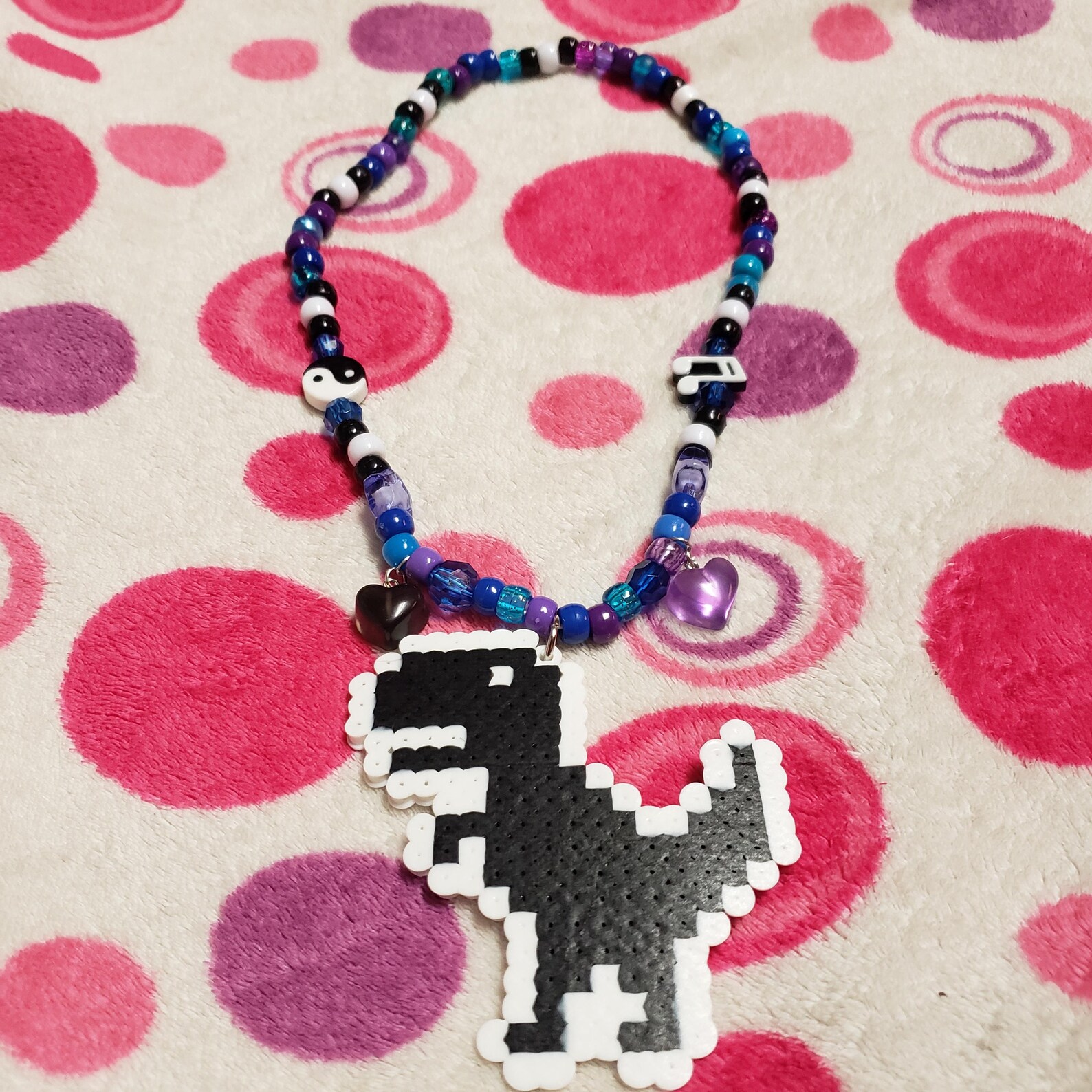 No Internet Dinosaur Perler Kandi Necklace - Etsy