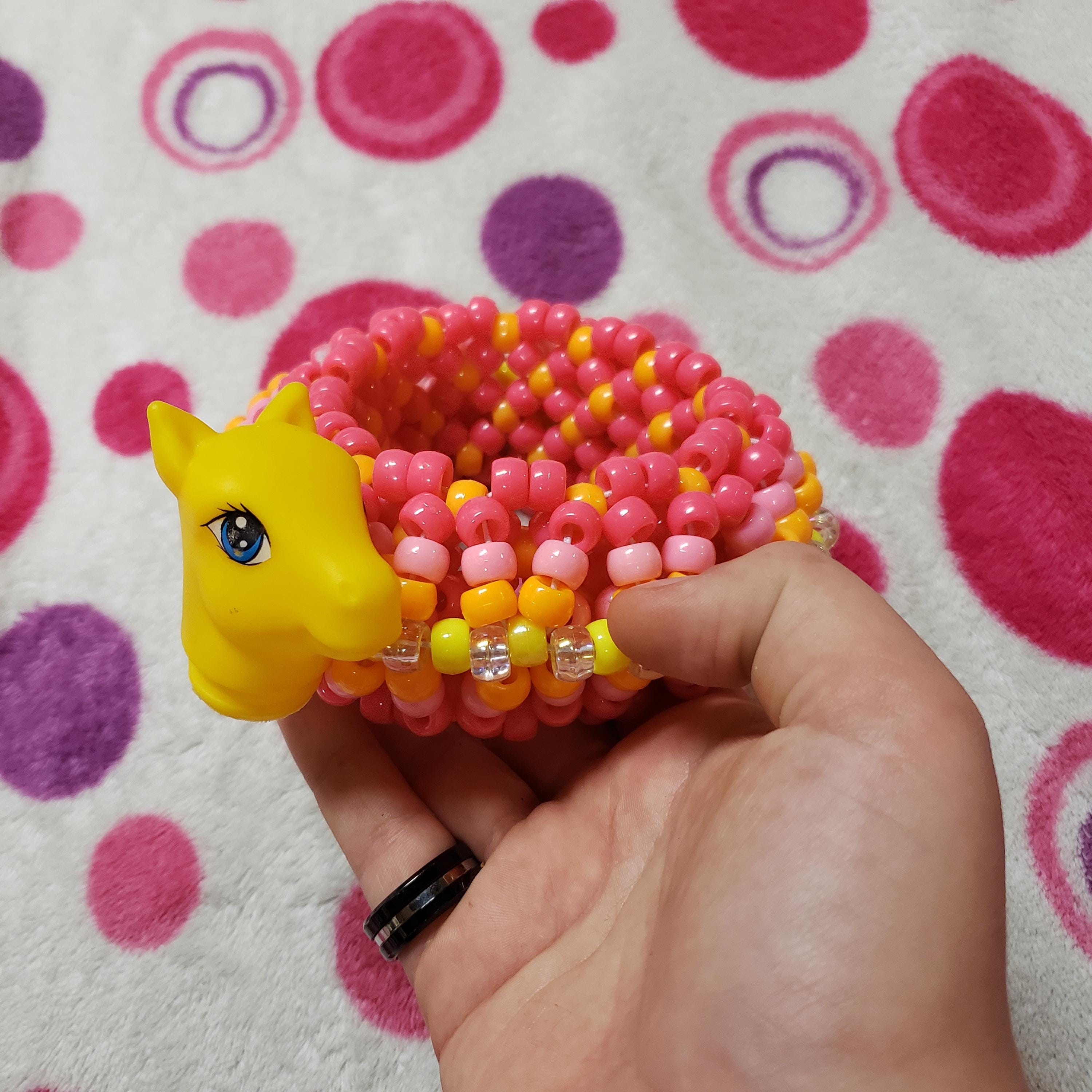 Pink and Yellow UFO Kandi Cuff - Etsy