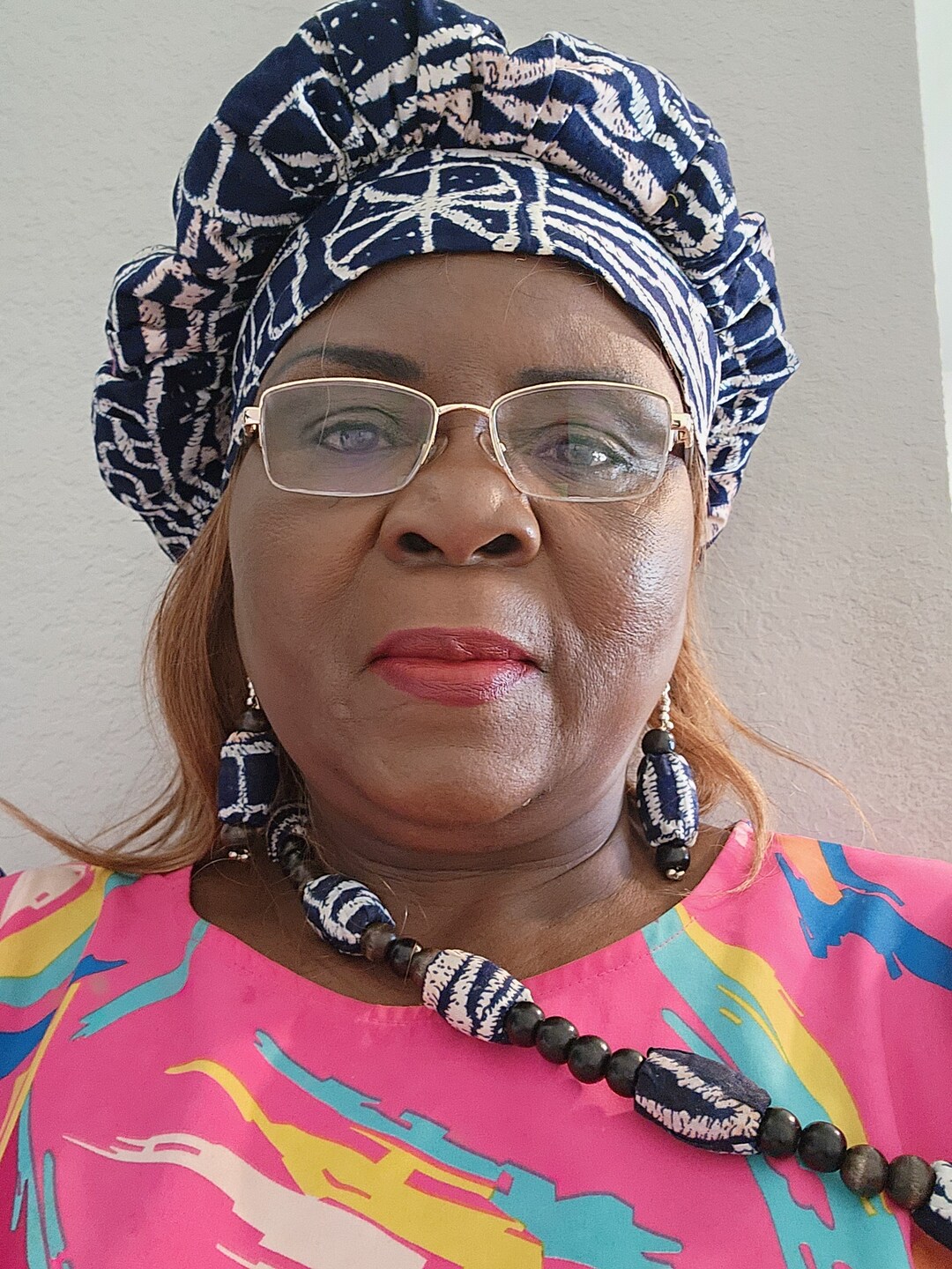 Traditional Hat and Necklace Set in Cameroon Ndop Fabric/bamenda and ...